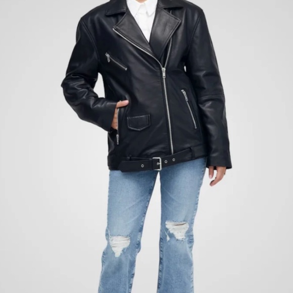 Bod & Christianson | Jackets & Coats | Nwt Black Leather Boyfriend ...
